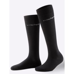 w&auml;schepur W&Auml;SCHEPUR Damen Kniestr&uuml;mpfe, Gr. 1, schwarz, 78% Baumwolle, 20% Polyamid, 2% Elasthan, Socken