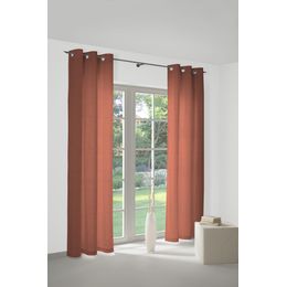 Vorhang WIRTH, B:135cm H:175cm, orange, Jacquard, Polyacryl, Polyester, Wohnzimmer, Gardinen, "NEUFAHRN"
