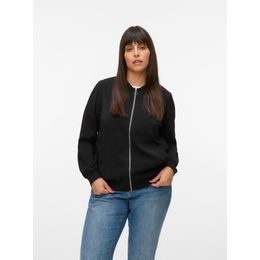 Vero Moda CURVE Damen Bomberjacke "VMCCOCO L/S BOMBER GA NOOS CUR", schwarz, Gr. 44, unifarben, Web, Obermaterial: 96% Polyester, 4% Elasthan, Jacken
