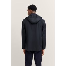 Bugatti Herren Regenjacke, blau, Gr. 58, unifarben, 100% Polyester, Jacken, mit abtrennbarer Kapuze