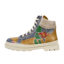 DOGO Damen Winterboots "Adriana Dare Bright Damen Stiefeletten", Gr. 36blau, Lederimitat, Schuhe, Handgefertigt