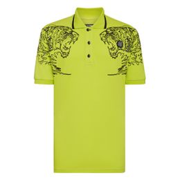 Plein Sport Herren Poloshirt "Tiger", gelb, Gr. S, Obermaterial: 100% Baumwolle, Shirts