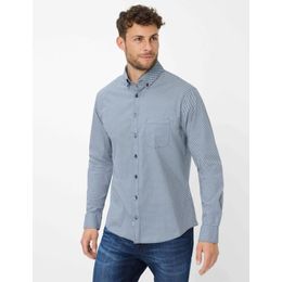 Brax Herren Langarmhemd "Style DANIEL", blau, Gr. L, Web, 97% Baumwolle, 3% Elasthan, Hemden