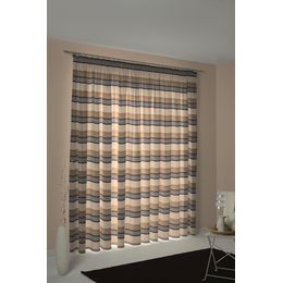 Vorhang WIRTH, B:135cm H:145cm, beige, Baumwolle, Polyester, Wohnzimmer, Gardinen, "Menorca"