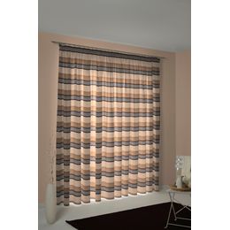 Vorhang WIRTH, B:135cm H:245cm, beige, Baumwolle, Polyester, Wohnzimmer, Gardinen, "Menorca"