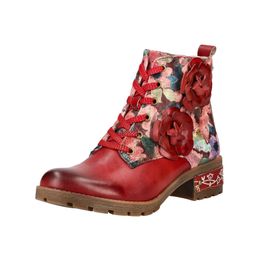 Laura Vita Damen Schn&uuml;rstiefelette "Laura Vita Stiefelette Leder/Textil", Gr. 37, rot, Leder, Textil, Schuhe