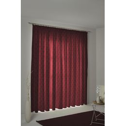 Vorhang Adam, B:145cm H:245cm, rot, Jacquard, Baumwolle (Bio-Baumwolle), Wohnzimmer, Gardinen, "Feathers", aus 100% Bio-Baumwolle