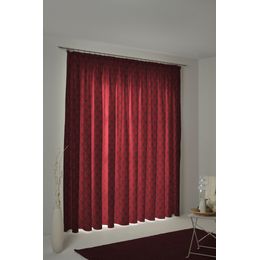 Vorhang Adam, B:145cm H:225cm, rot, Jacquard, Baumwolle (Bio-Baumwolle), Wohnzimmer, Gardinen, "Feathers", aus 100% Bio-Baumwolle