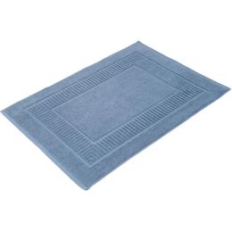 G&ouml;zze Badematte G&Ouml;ZZE, H:7mm, blau, Baumwolle (Bio-Baumwolle), Badematten, "BIO Frottier", Badvorleger, Frottier-Qualit&auml;t, mit Bord&uuml;re