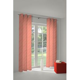 Vorhang Adam, B:145cm H:145cm, orange, Jacquard, Baumwolle (Bio-Baumwolle), Wohnzimmer, Gardinen, "Argentinian Criolla Light", aus 100% Bio-Baumwolle