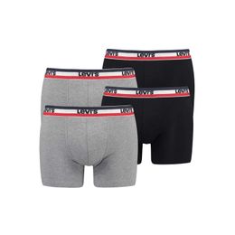 Levi's LEVI'S Herren Boxershorts "Boxershort 4er Pack", Gr. L, grau, Obermaterial: 95% Baumwolle CO. 5% Elasthan EL., Unterhosen
