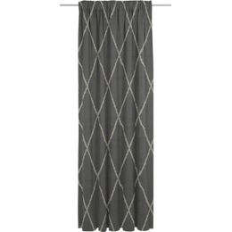 Vorhang Adam, B:142cm H:225cm, schwarz, Jacquard, Baumwolle, Wohnzimmer, Gardinen, "Casket Valdelana", aus 100% Bio-Baumwolle