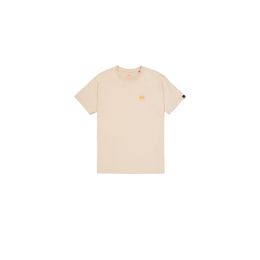 Herren T-Shirt "Basic T-Shirt SL", beige, Gr. S, Alpha Industries, Obermaterial: 100% Baumwolle, Shirts