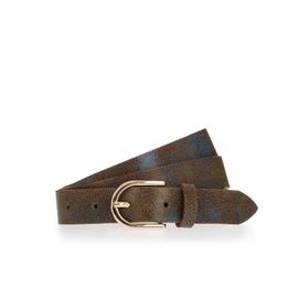 Tamaris Damen Lederg&uuml;rtel ""Claire Gold"", braun, Gr. 90, mehrfarbig, Rindsleder, G&uuml;rtel, Gl&auml;nzende Schlie&szlig;e, 2,5 cm breit