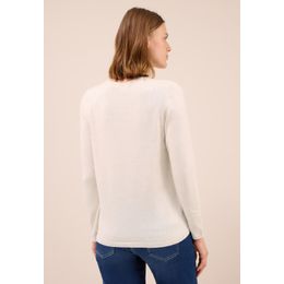 Cecil Damen Strickpullover, beige, Gr. XL, unifarben, Web, 60% Baumwolle, 40% Viskose, Pullover, mit Strick-Struktur