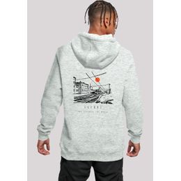 F4NT4STIC Herren Kapuzenpullover "Escape Discover the World Town Train Station", grau, Gr. L, Obermaterial: 65% Baumwolle, 35% Polyester, Pullover,