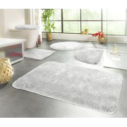 Badematte Kinzler, H:20mm, silber, Polyester, Badematten, "Chaozhou", Badteppich, Uni Farben, weich, als rechteckig, rund & Set erh&auml;ltlich