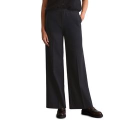 Marc O'Polo MARC O'POLO Damen Chinohose "aus softem Flanel", blau, Gr. 40, unifarben, Obermaterial: 63% Polyester, 34% Viskose, 3% Elasthan, Hosen