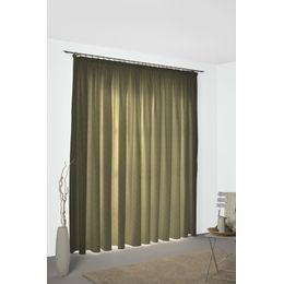 Vorhang WIRTH, B:132cm H:175cm, gr&uuml;n, Jacquard, Baumwolle, Polyester, Wohnzimmer, Gardinen, "Torbole"