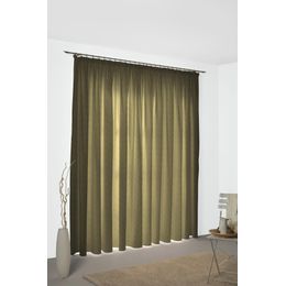 Vorhang WIRTH, B:132cm H:255cm, gr&uuml;n, Jacquard, Baumwolle, Polyester, Wohnzimmer, Gardinen, "Torbole"