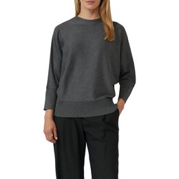 Damen Strickpullover, grau, Gr. 38, s.Oliver BLACK LABEL, unifarben, Strick, Obermaterial: 71% Viskose, 29% Polyester, Pullover, mit Fledermausärmeln