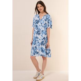 Cecil Damen Midikleid, wei&szlig;, Gr. L, gemustert, Stoff, 100% Viskose , Kleider, mit Volant