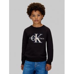 Jungen Sweatshirt "FESTIVE MONO SWEATSHIRT", schwarz, Gr. 6, Calvin Klein Jeans, unifarben, Sweatware, Obermaterial: 100% Baumwolle, Sweatshirts, f&uuml;r