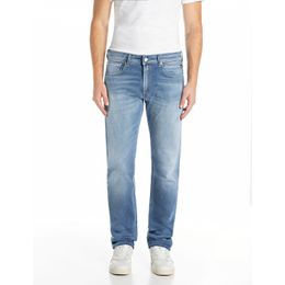 Replay Herren Straight-Jeans "GROVER", blau, Gr. 32, Denim/Jeans, Obermaterial: 98% Baumwolle, 2% Elasthan, Jeans, in vielen verschiedenen
