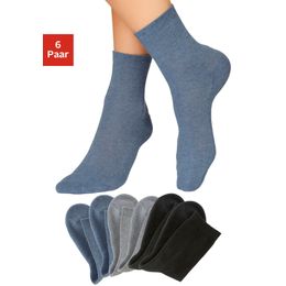 H.I.S. H.I.S Herren Socken, Gr. 39, bunt, Baumwolle, Elasthan, Polyamid, uni und melange, Socken, mit bequemem Frottee