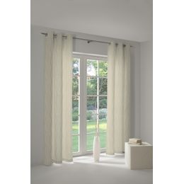 Vorhang WIRTH, B:132cm H:255cm, beige, Jacquard, Obermaterial: 75% Polyester, 25% Baumwolle, Wohnzimmer, Gardinen, "Sepino"