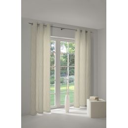Vorhang WIRTH, B:132cm H:220cm, beige, Jacquard, Obermaterial: 75% Polyester, 25% Baumwolle, Wohnzimmer, Gardinen, "Sepino"
