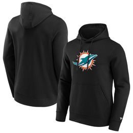 Fanatics Damen Kapuzenpullover "Fanatics Hoodie Miami Dolphins Primary Logo Graphic", schwarz, Gr. L, 80% Baumwolle, 20% Polyester, Pullover