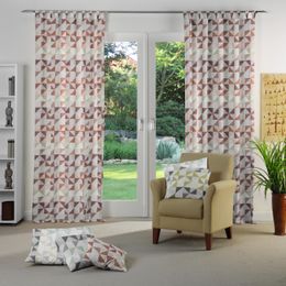 Vorhang WIRTH, B:132cm H:225cm, orange, Jacquard, Baumwolle, Polyester, Wohnzimmer, Gardinen, "Berlare"