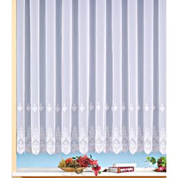 Weckbrodt-Gardinen Gardine WECKBRODT, B:750cm H:175cm, wei&szlig;, Voile, Polyester, Wohnzimmer, Gardinen, "Berlin", echte Stickerei, Voile, transparent, Bord&uuml;re, Kante,