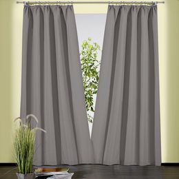 Weckbrodt-Gardinen Vorhang WECKBRODT, B:135cm H:245cm, grau, Baumwolle, Polyester, Wohnzimmer, Gardinen, "Sento", Baumwolle, blickdicht, matte Struktur, unifarben,