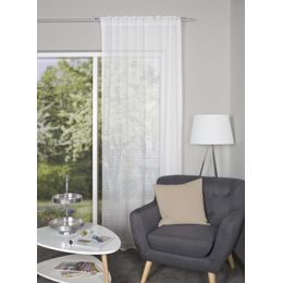 Vorhang Home Wohnideen, B:140cm H:145cm, wei&szlig;, Wirkware, Polyester, Wohnzimmer, Gardinen, "PANILIA", Kombibandschal PANILIA mit Raschelspitze