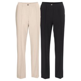 GOLDNER Damen Schlupfhose "Kurzgr&ouml;&szlig;e Stretchhosen mit elastischem Bund", schwarz, Gr. 25, Obermaterial: 100% Polyester COOLMAX PES(Coolmax).,