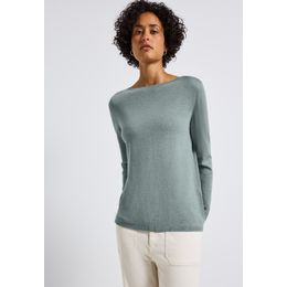 Street One Damen Strickpullover, blau, Gr. 40, unifarben, Stoff, 60% Viskose, 40% Baumwolle, Pullover, softe Viskose