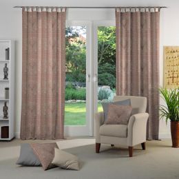 Vorhang WIRTH, B:132cm H:245cm, rot, Jacquard, Baumwolle, Polyester, Wohnzimmer, Gardinen, "Stuben"