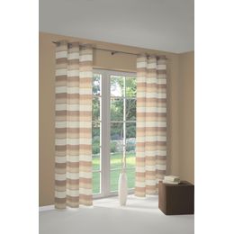 Vorhang WIRTH, B:135cm H:245cm, beige, Baumwolle, Polyester, Wohnzimmer, Gardinen, "Menorca"