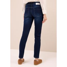 Cecil Damen Slim-fit-Jeans, blau, Gr. 38, unifarben, Jeans, 76% Baumwolle, 22% Polyester, 2% Elasthan, Jeans, Middle Waist