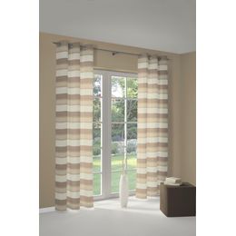 Vorhang WIRTH, B:135cm H:175cm, beige, Baumwolle, Polyester, Wohnzimmer, Gardinen, "Menorca"