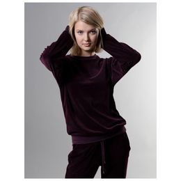 TRIGEMA Damen Sweatshirt "TRIGEMA Nicki-Shirt"aubergine, Gr. L, 80% Baumwolle, 20% Polyester, Sweatshirts