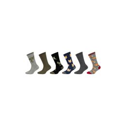 s.Oliver Damen Socken "Kindersocken originals 6er Pack", Gr. 31, schwarz, 63% Baumwolle, 35% Polyamid, 2% Elasthan, gemustert, Socken, 6er Pack aus