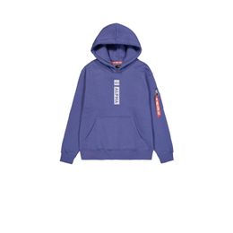 Herren Hoodie "Alpha Puff Print Hoodie", lila, Gr. L, Alpha Industries, Obermaterial: 80% Baumwolle, 20% Polyester, Sweatshirts