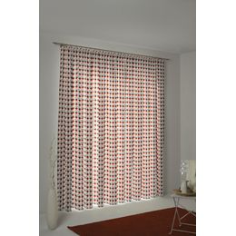 Vorhang Adam, B:145cm H:145cm, orange, Jacquard, Baumwolle (Bio-Baumwolle), Wohnzimmer, Gardinen, "Circles", aus 100% Bio-Baumwolle