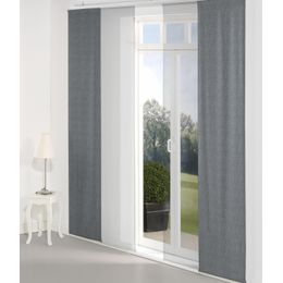 Schiebegardine WIRTH, B:60cm H:175cm, blau, Jacquard, Baumwolle, Polyester, Wohnzimmer, Gardinen, "Torbole"