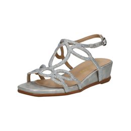 Alma en Pena Damen Keilsandalette "Alma en Pena Sandalen Textil", Gr. 38, silber, Textil, Schuhe