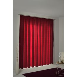 Vorhang WIRTH, B:132cm H:175cm, rot, Chenille, Polyacryl, Wohnzimmer, Gardinen, "Toco-Karo"
