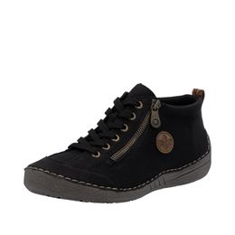 Rieker Damen Schn&uuml;rboots, Gr. 41, schwarz, Nubuklederimitat, Schuhe, Sneaker, Schn&uuml;rschuh, Outdoorschuh mit Rei&szlig;verschluss